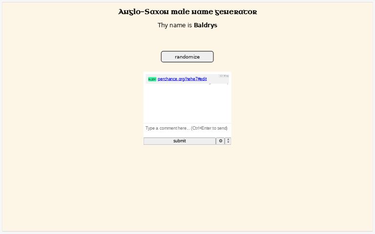 Anglo-Saxon male name generator