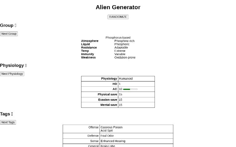 Alien Generator