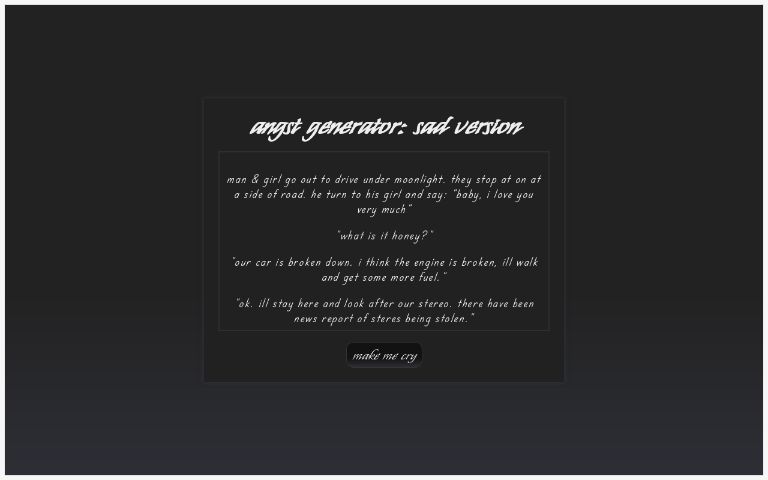 Angst Generator: Sad Version
