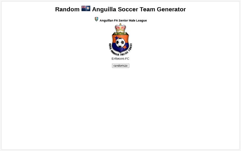 Random Anguilla Soccer Team Generator