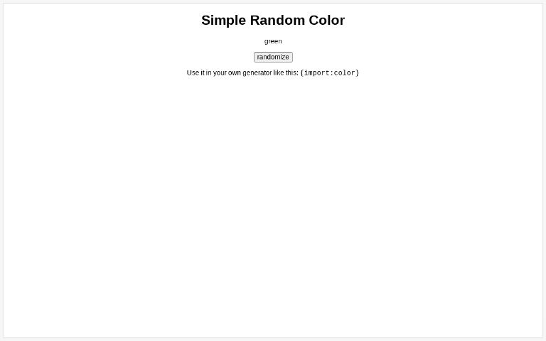 Simple Random Color ― Perchance Generator