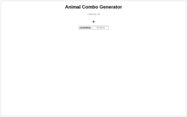 Animal Combo Generator