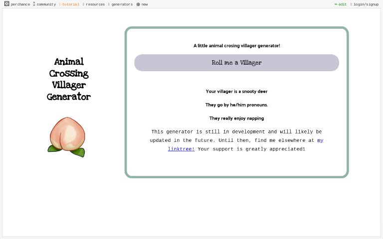 Animal Crossing Villager Generator