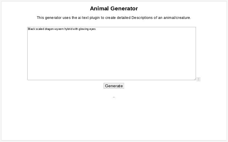 Animal Generator