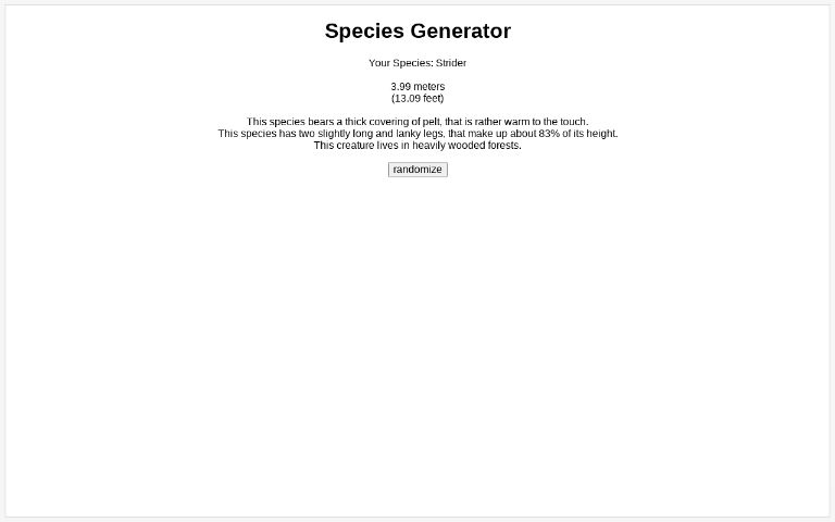Species Generator