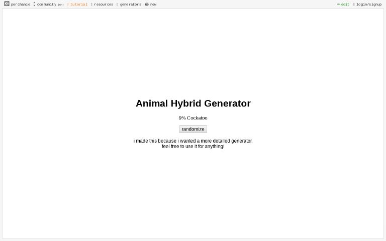 Animal Hybrid Generator