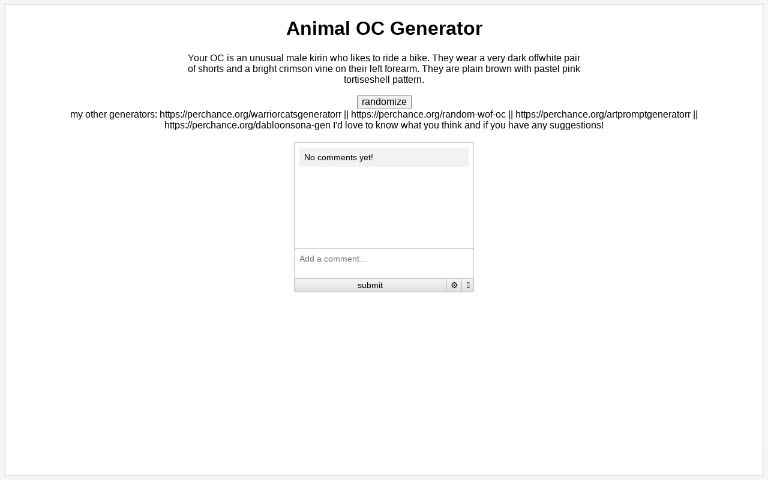 Animal OC Generator