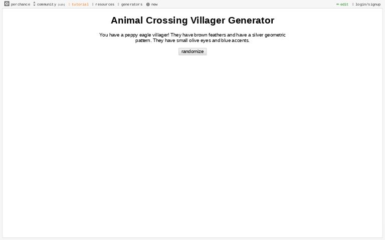 Animal Crossing Villager Generator