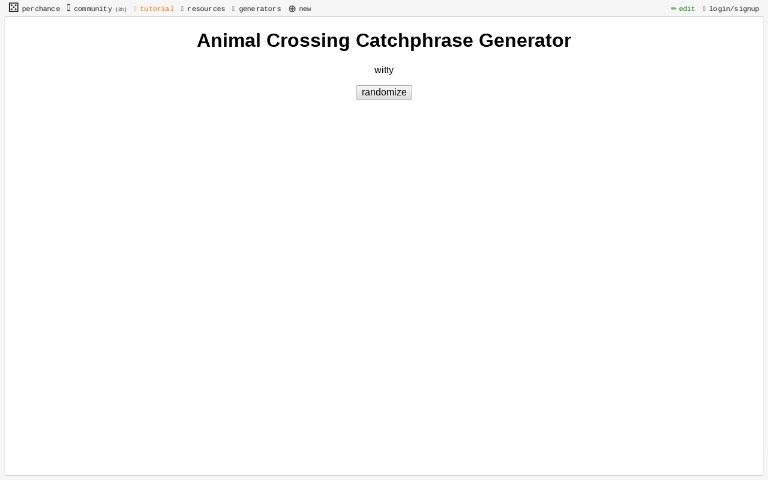 Animal Crossing Catchphrase Generator
