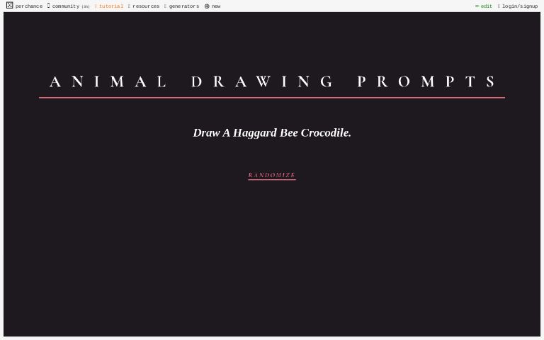 Animal Drawing Prompts ― Perchance Generator