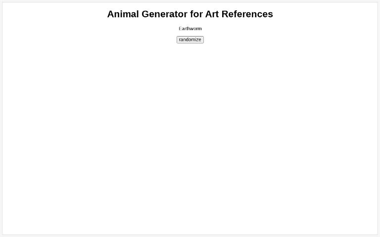 Animal Generator for Art References