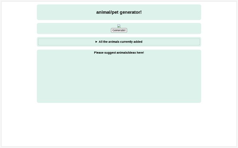 animal/pet generator!