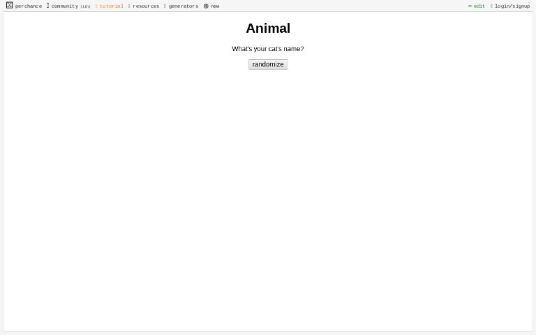 Animal ― Perchance Generator