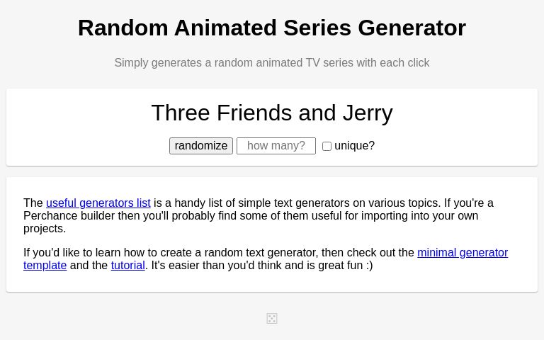 Random Animated Series Generator