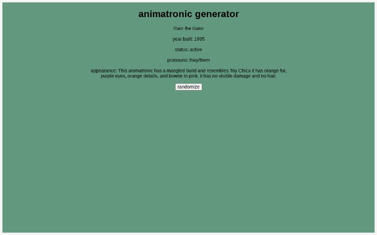 animatronic generator