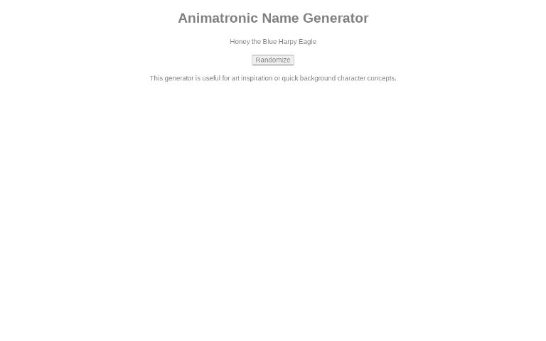 Animatronic Name Generator