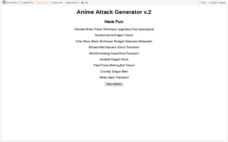 Anime Attack Generator v.2