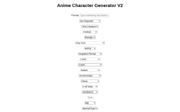 Anime Character Generator V2