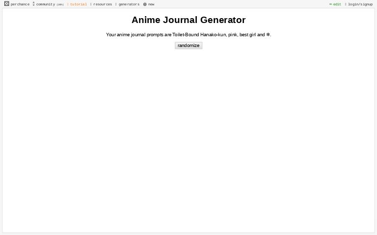 Anime Journal Generator