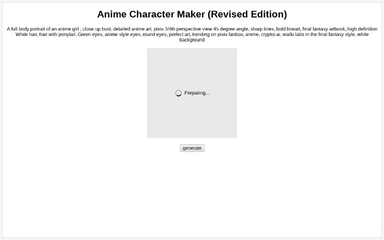 Anime Character Maker (Revised Edition) ― Perchance Generator