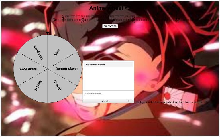 Anime wheel