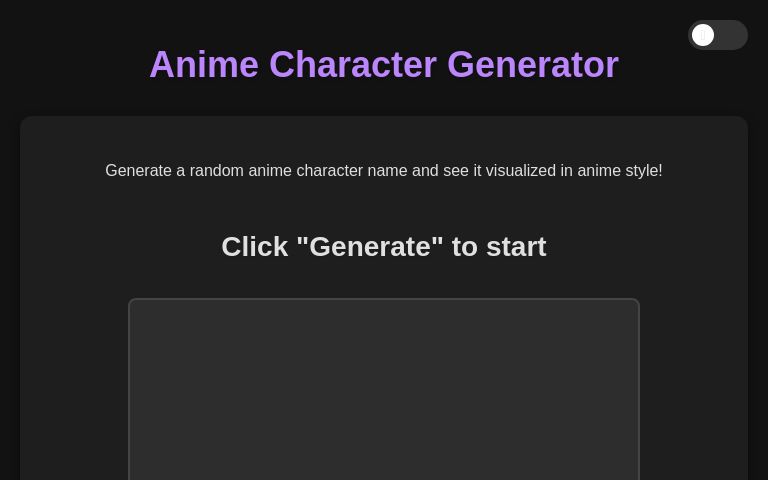 Anime Character Generator