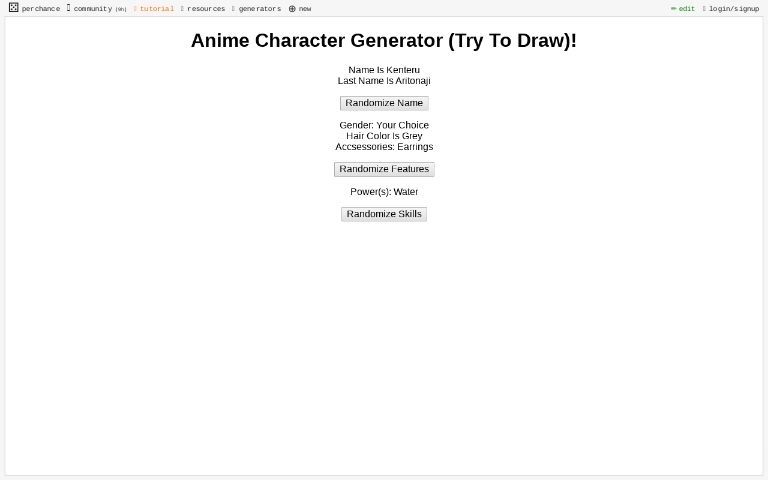 Anime Character Generator (Try To Draw)!