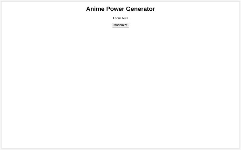 Anime Power Generator
