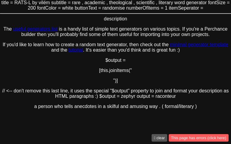 Minimal ― Perchance Generator