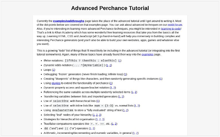 Advanced Perchance Tutorial ― Perchance Generator