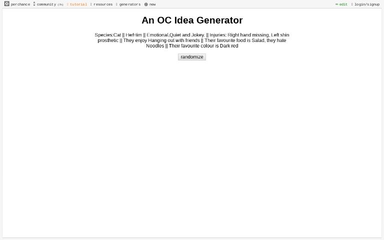 An OC Idea Generator