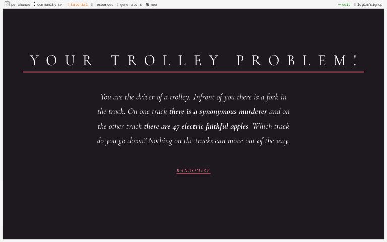 Anominium's Trolley Problem Generator