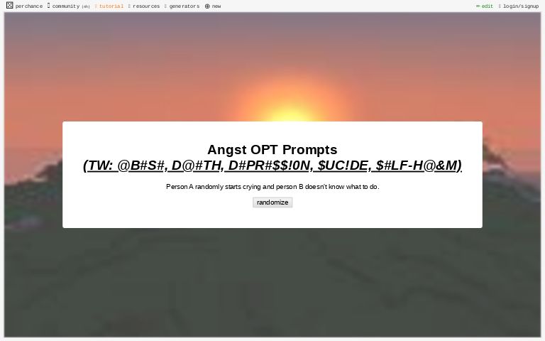 Angst OPT Prompts (TW: @B#S#, D@#TH, D#PR#$$!0N, $UC!DE, $#LF-H@&M ...