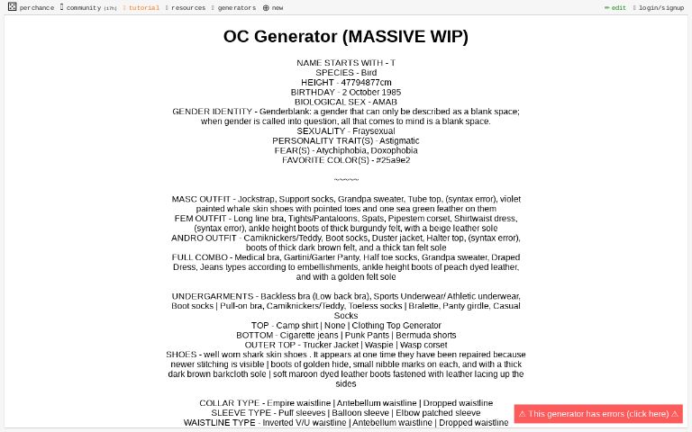 OC Generator (MASSIVE WIP)