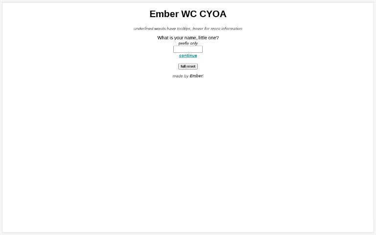 Ember WC CYOA ― Perchance Generator