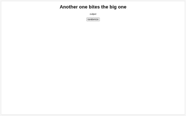 Another one bites the big one ― Perchance Generator