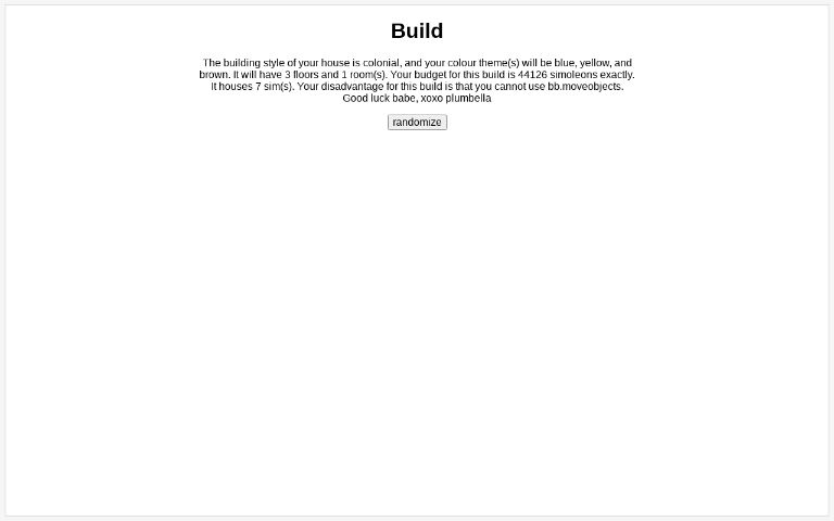 Build ― Perchance Generator
