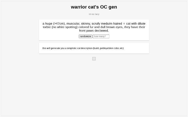 warrior cat's OC gen
