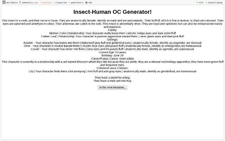 Insect-Human OC Generator!