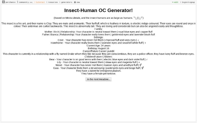 Insect-Human OC Generator!