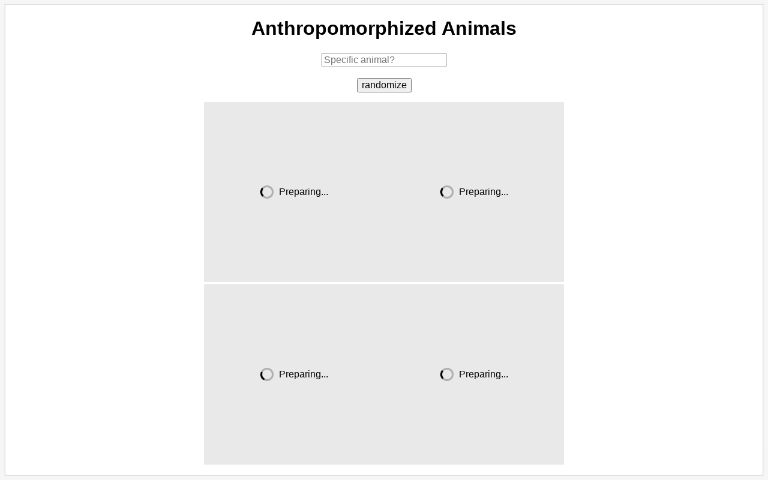 Anthropomorphized Animals ― Perchance Generator