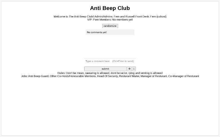 Anti Beep Club ― Perchance Generator