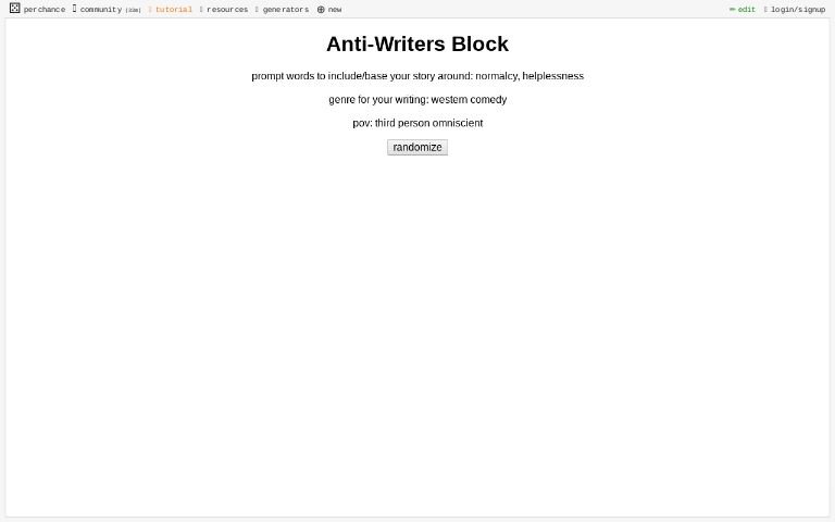 Anti-Writers Block ― Perchance Generator