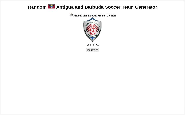 Random Antigua and Barbuda Soccer Team Generator
