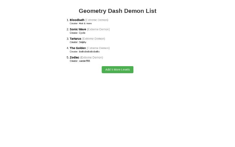 Geometry Dash Demon List ― Perchance Generator
