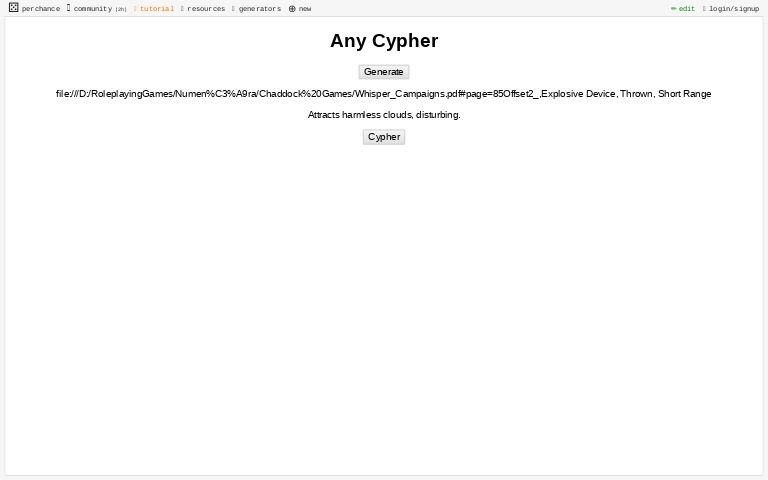 Any Cypher ― Perchance Generator