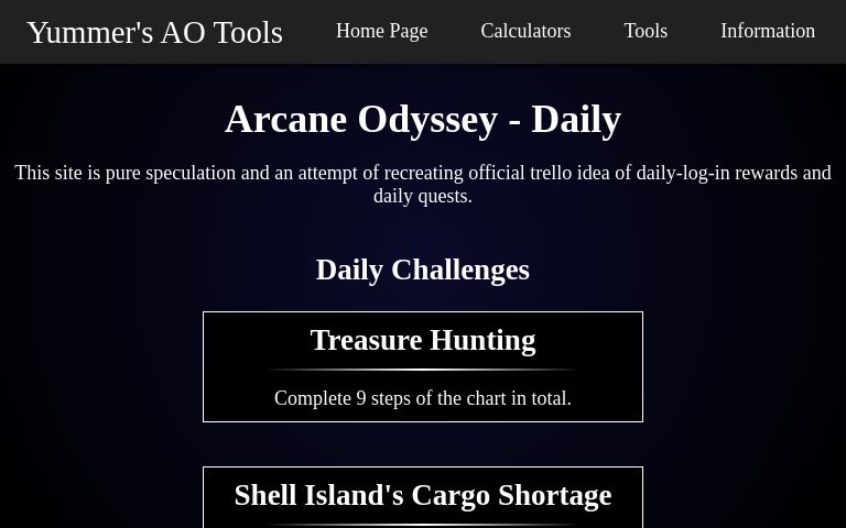Arcane Odyssey - Daily ― Perchance Generator