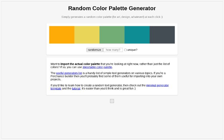Random Color Palette Generator