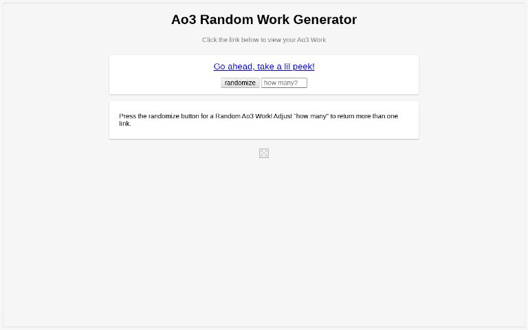 Ao3 Random Work Generator