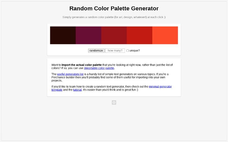 Random Color Palette Generator